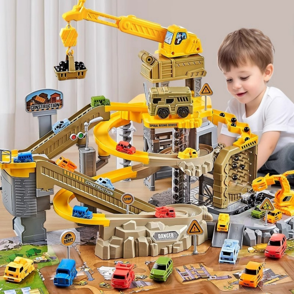 Mining Electric Track Engineering Toy Set Large Parking Lot Toy ...