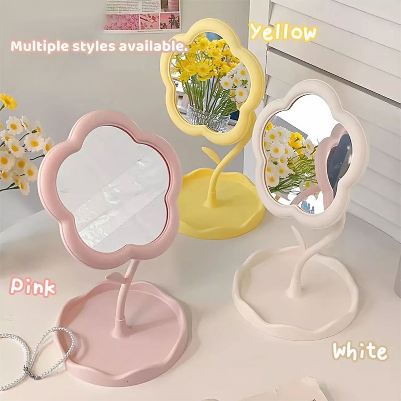 Cute Flower Mirror Set: High-Definition Desktop Vanity Mirrors for ...