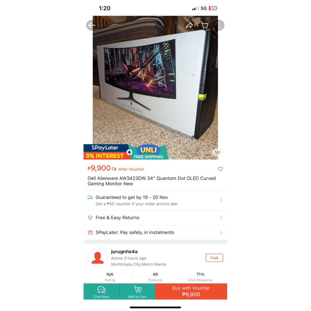 Dell Alienware AW3423DW 34" Quantom Dot OLED Curved Gaming Monitor New ...