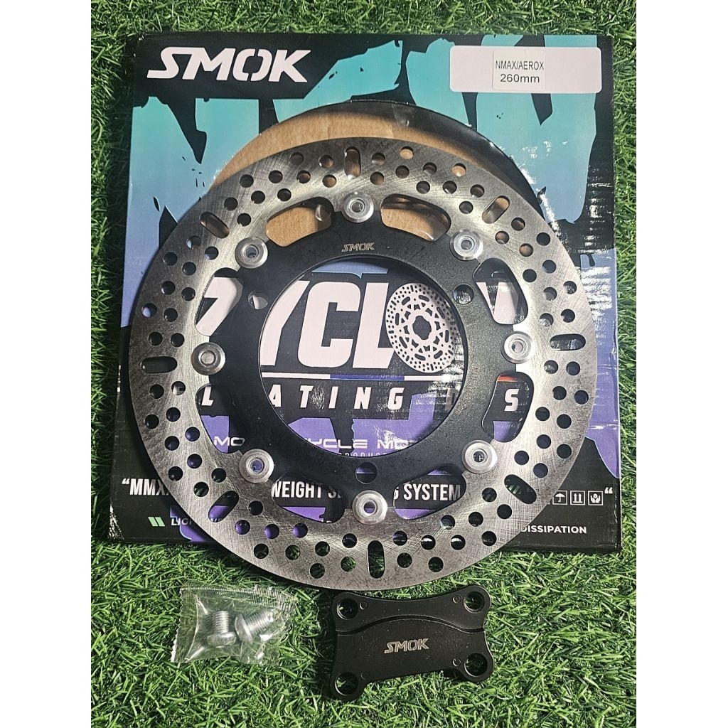 SMOK FRONT STEEL FLOATING DISC 260 MM WITH BRACKET NMAX 155 AEROX 155 ...