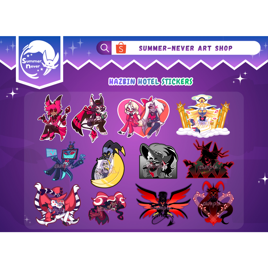 Hazbin Hotel STICKERS [summer_never] Misc., Alastor, Lucifer, Vox ...