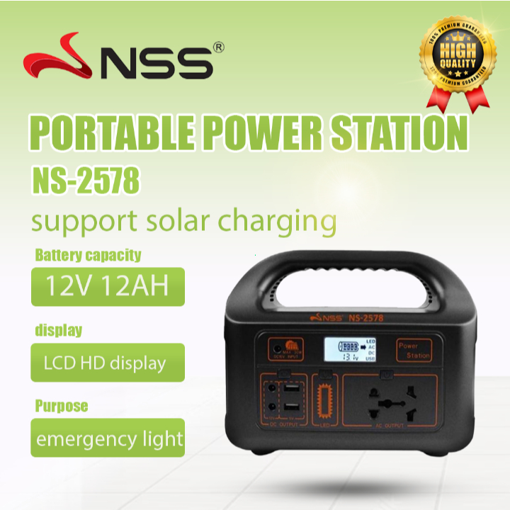 NSS Portable Power Station Generator with Solar Panel - 220V 144Wh ...