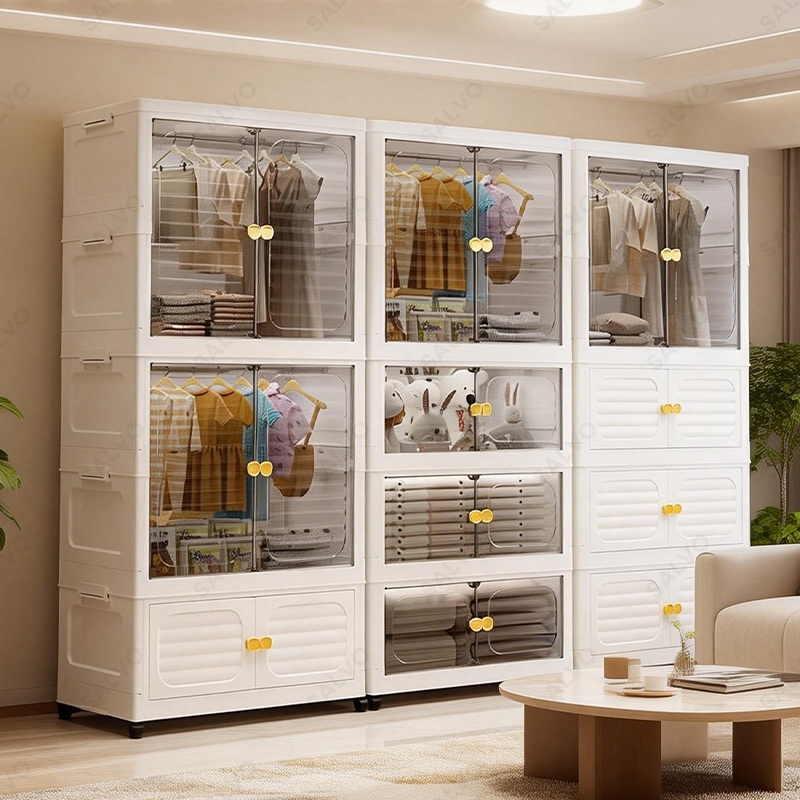 SALVO Cabinet For Clothes Wardrobe Small Home Bedroom Simple Modern ...