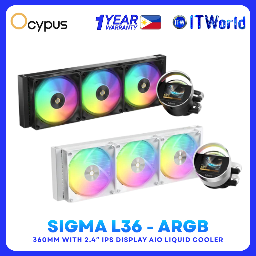 Ocypus Sigma L36 ARGB AIO Liquid Cooler – 360mm IPS Display itw ...