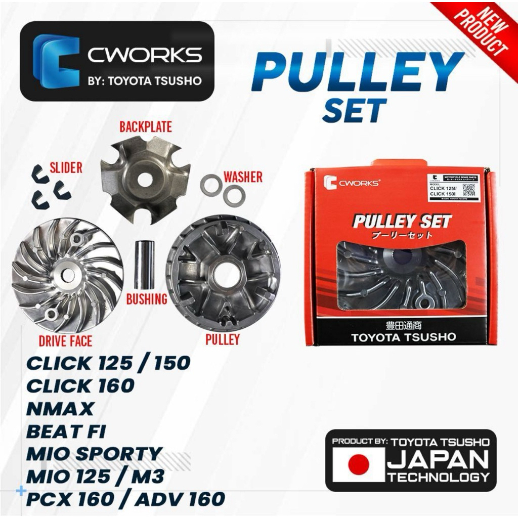 TOYOTA CWORKS PULLEY SET CLICK WITH FLYBALL PCX ADV NMAX MIO 125 M3 ...
