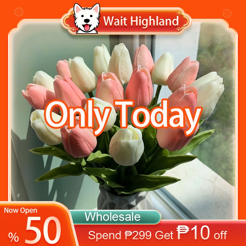 Only Today Artificial Tulip Decorative Silk Flower Plant Lifelike for ...