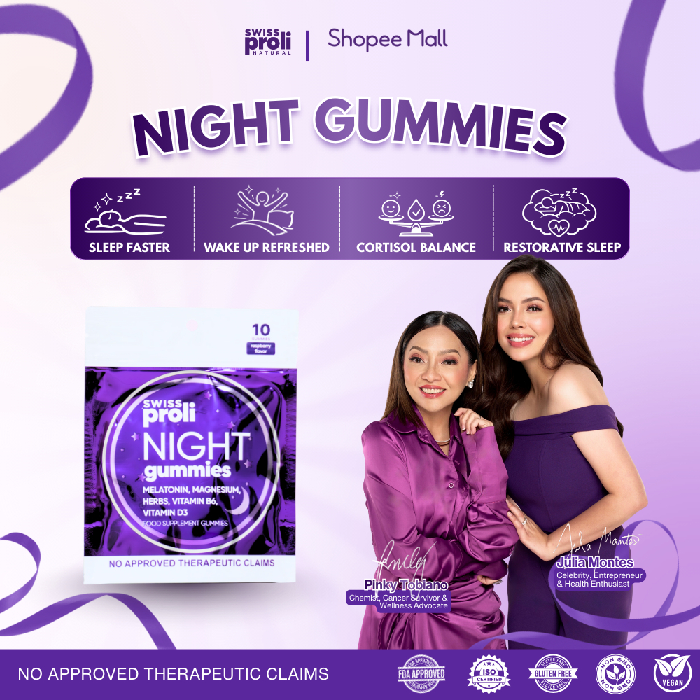 [SACHET] SWISS PROLI Night Melatonin Ashwagandha Gummies | 10pcs | L ...