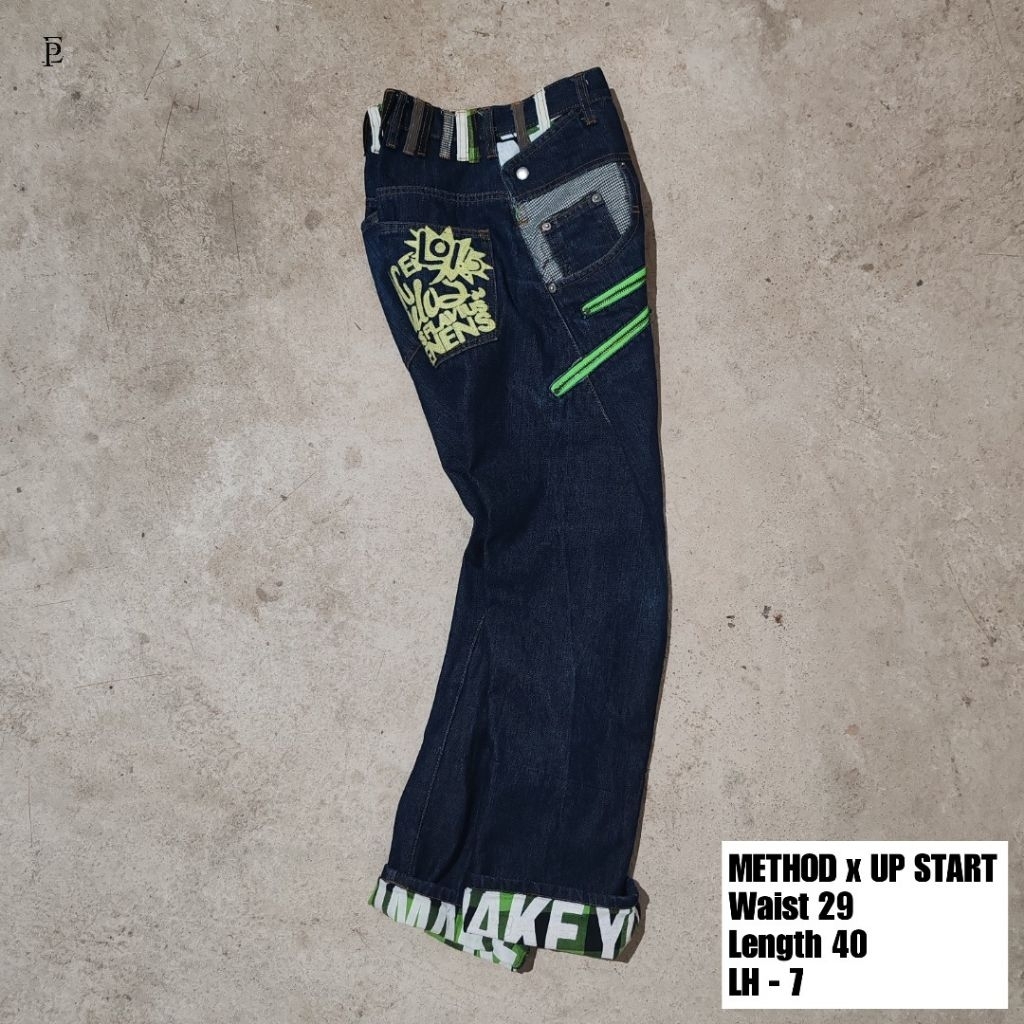 Method x Start Up Denim Jeans w/ Green Plaid Rare Unique Design For Men ...