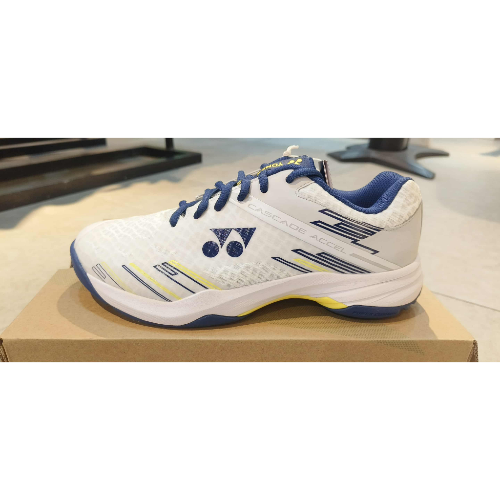 YONEX CASCADE ACCEL WHITE NAVY ( BADMINTON SHOES ) | Shopee Philippines