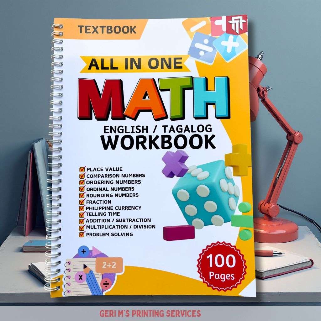 BIG SIZE All in One Math Workbook English Tagalog for Kids | Math ...