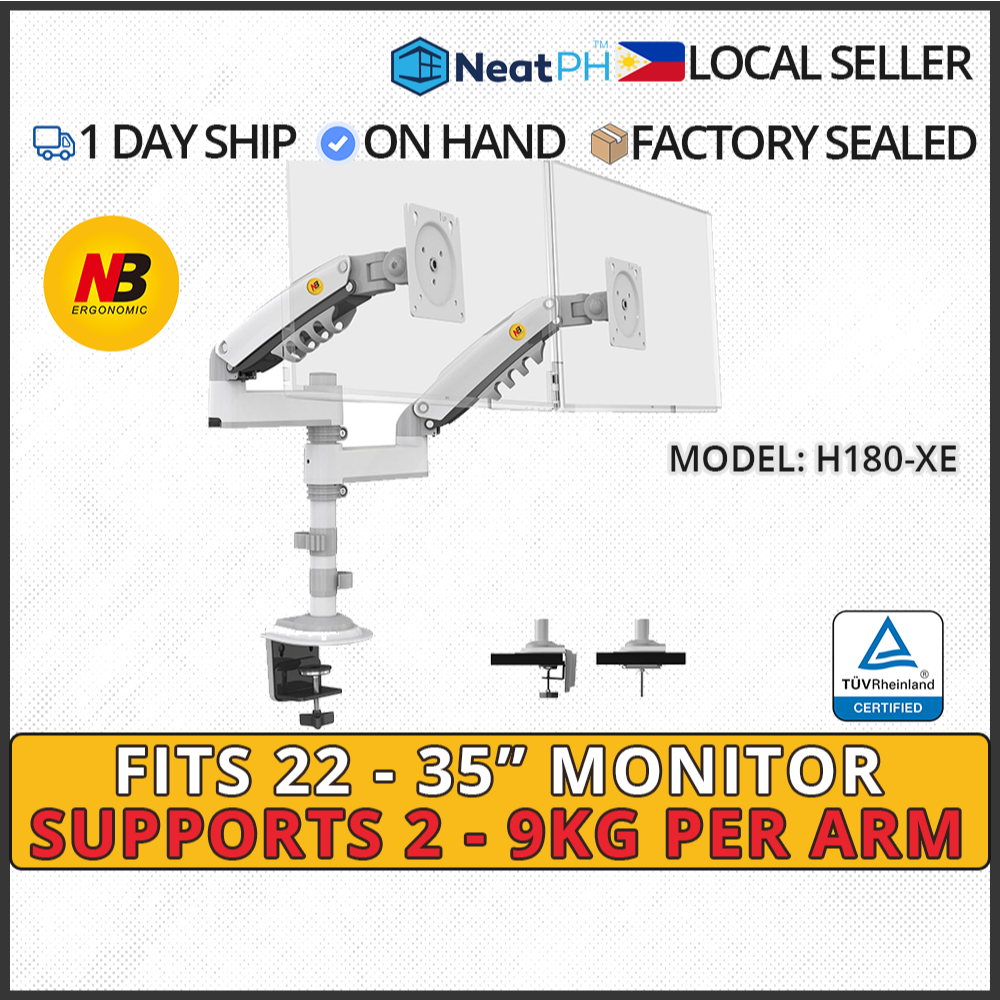 NB North Bayou Dual Monitor Arm Mount Stand Pole H180 up to 35'' 2 ...