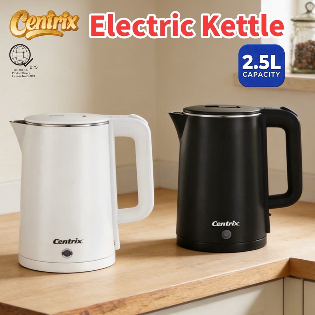 Centrix Electric Kettle 2.5L Stainless Steel Capacity Fast Boiling ...