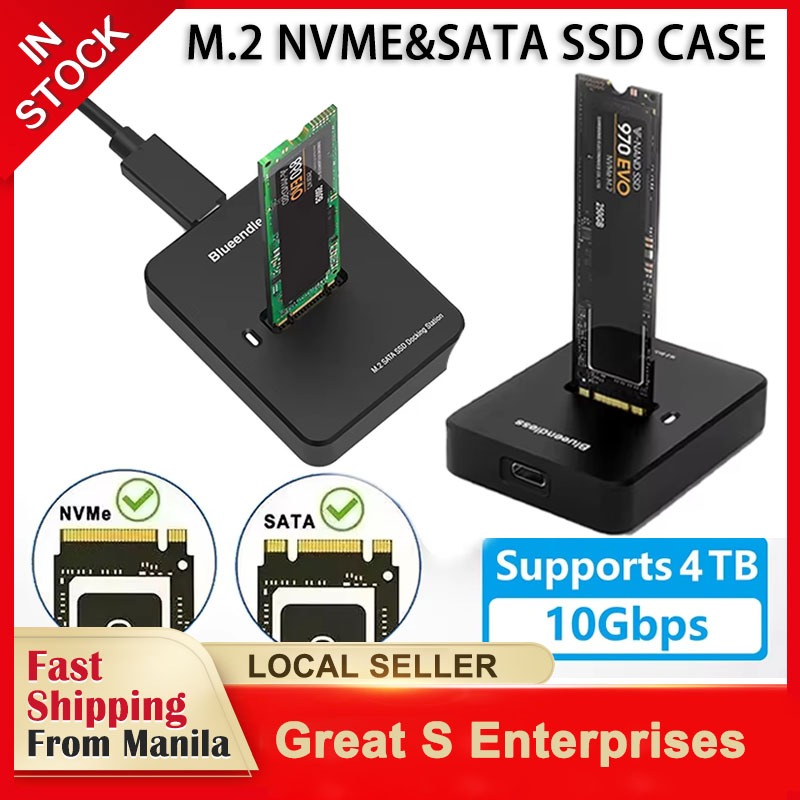 M2 SSD Case NVMe/SATA Enclosure 10Gbps HDD Docking Station M.2 Base ...