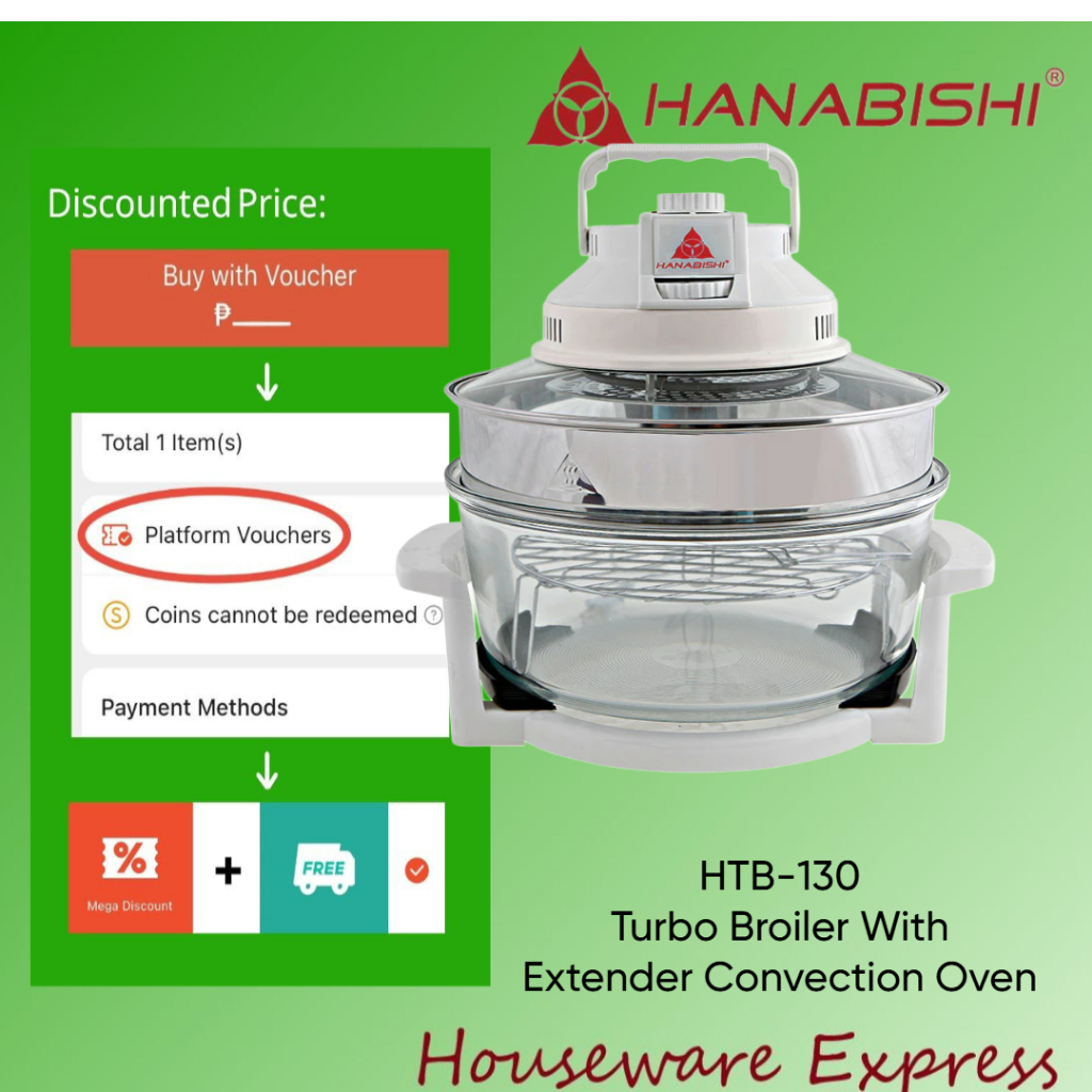 Hanabishi HTB130 Turbo Broiler with Extender Convection Oven HTB-130 ...