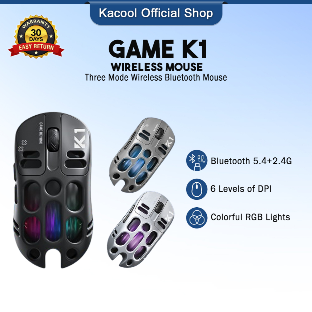 【Christmas Gift】KACOOL GAME K1 Bluetooth Gaming Mouse BT 5.4/2.4G/Wired ...