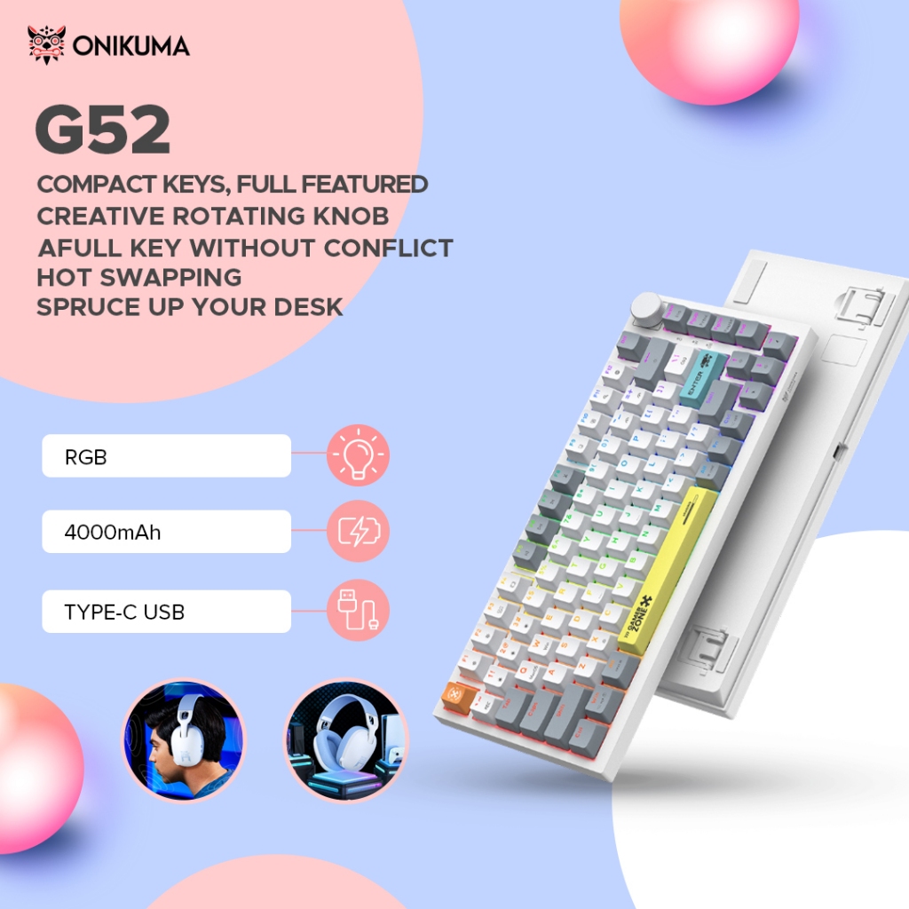 Onikuma G52 Wired Gaming Keyboard with Red Switches | Shopee Philippines