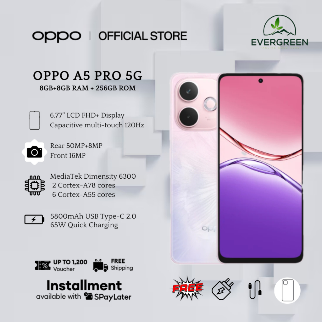 OPPO A5 Pro 5G (8+8GB RAM + 256GB ROM) | MediaTek Dimensity 6300 ...