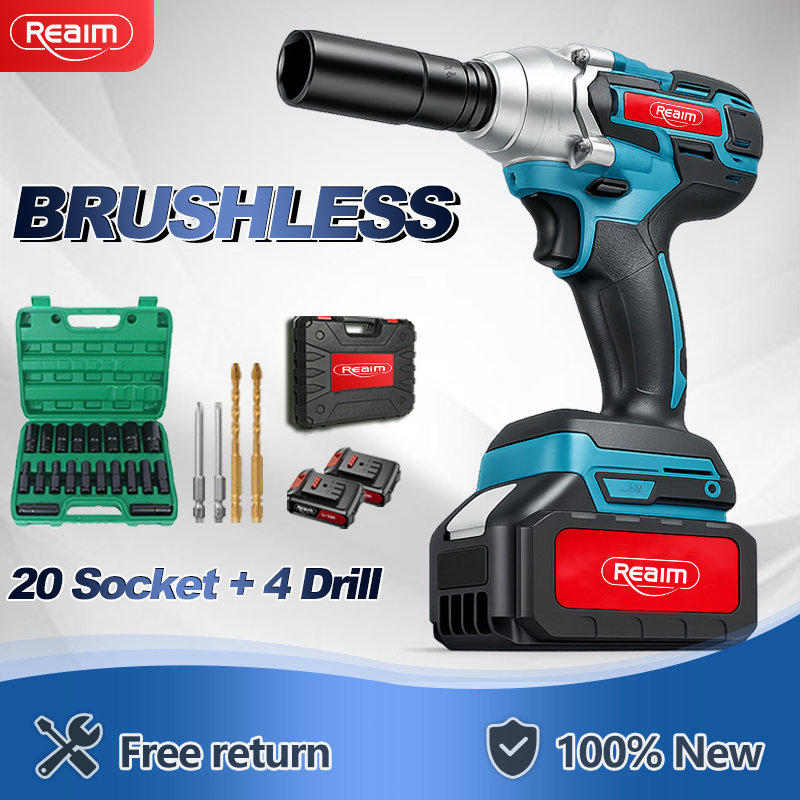 REAIM impact Wrench Cordless Heavy Duty Tools Set for Motorcycle ...