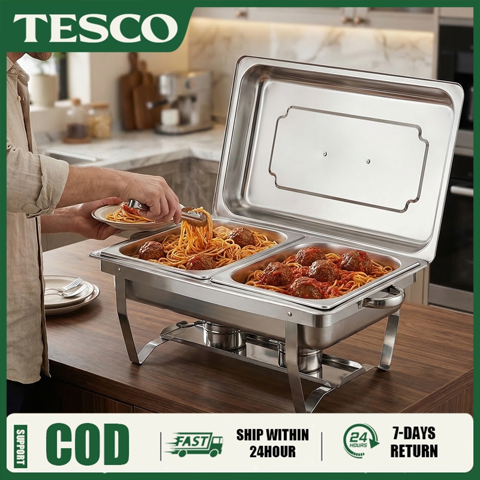 TESCO 12L Stainless Steele Chafing Dish Food Warmer Buffet Stainless ...