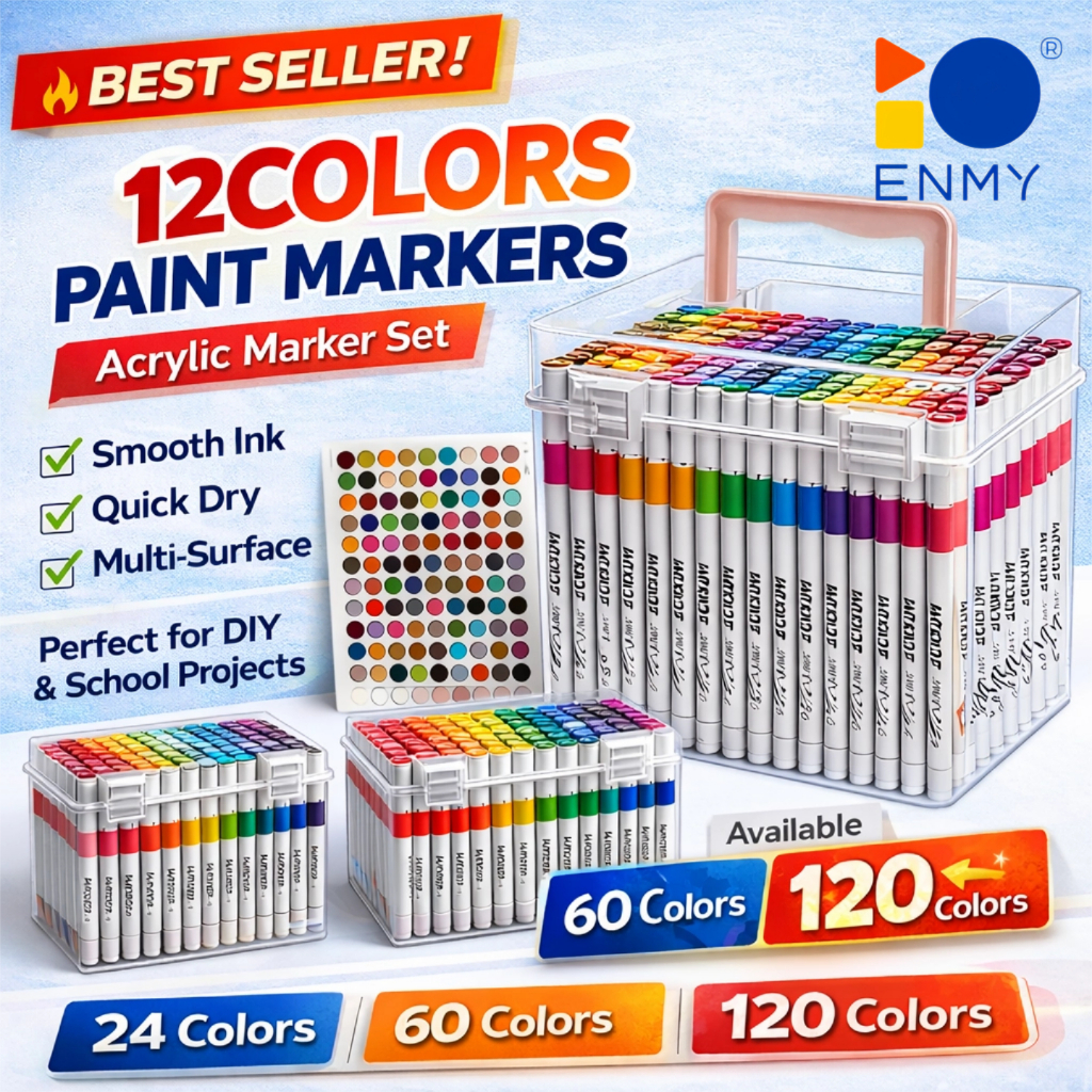 ENMY 12/24/60/120 Colors Acrylic Painting Set Waterproof Art Supplies ...