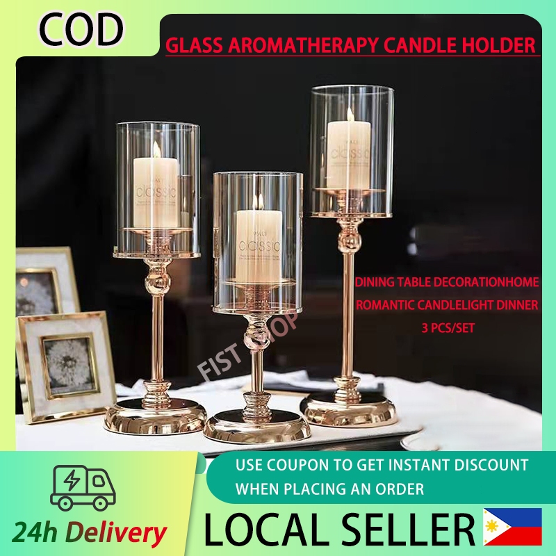 luxury glass aromatherapy candle holder dining table decoration ...