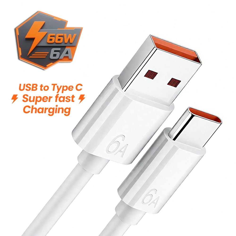 6A 66W USB Type C Cable Fast Charging Data Cable for Huawei Mobile ...