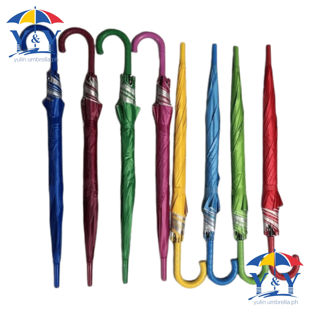 YY 23 inches SilverBacking uv coated umbrella with Same Color J-handle ...