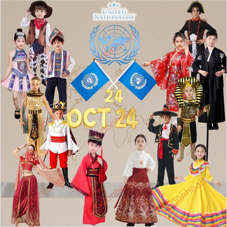 United Nation Costumes Traditional Clothe For Kids Boys Girls China USA ...