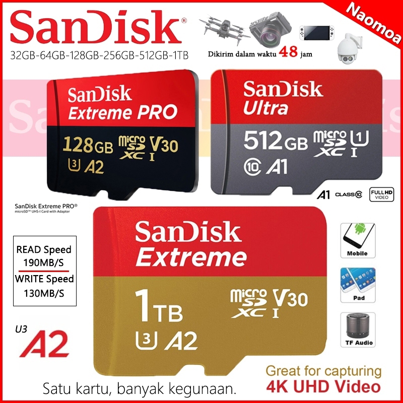 Sandisk 128GB Ultra Extreme Extreme Pro Micro SD Card 16-1TB Memory Card 190MB/s C10 A2 U3 ...