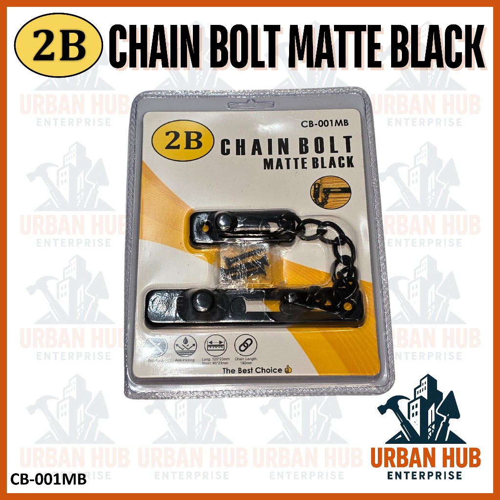 2B Chain Bolt Matte Black Urban Hub Enterprise CB-001MB | Shopee ...