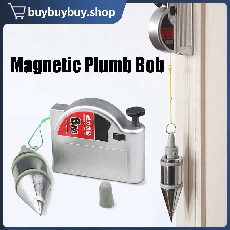 6M Retractable Magnetic Plumb Bob Construction Vertical Measuring Plumb ...