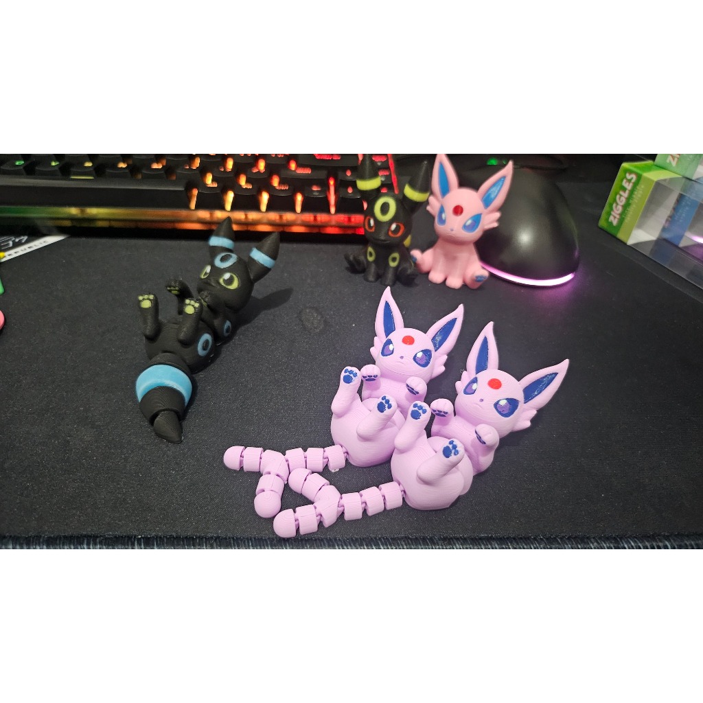 Chibi Flexible Articulated Espeon Pokémon Mini Espeon Cute Umbreon ...