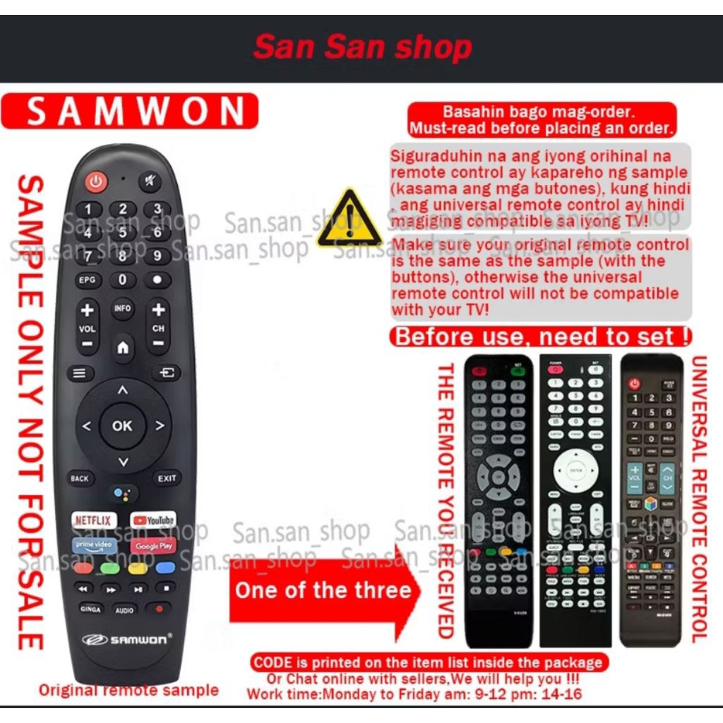Samwon Smart TV Remote Control Replacement LED TV Universal Remote ...