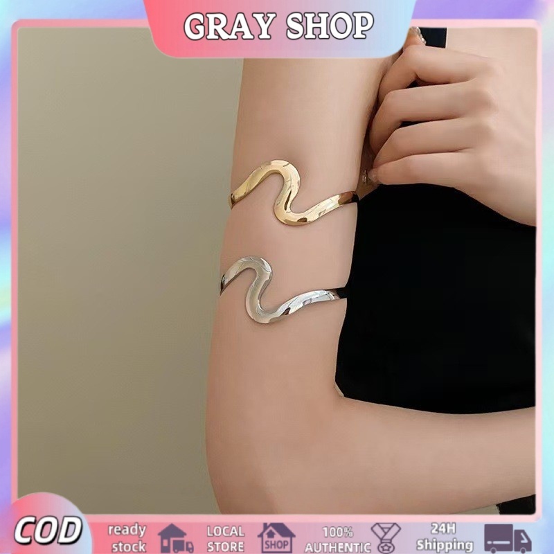 adjustable wave cuff bracelet - vintage s-shape open arm jewelry ...