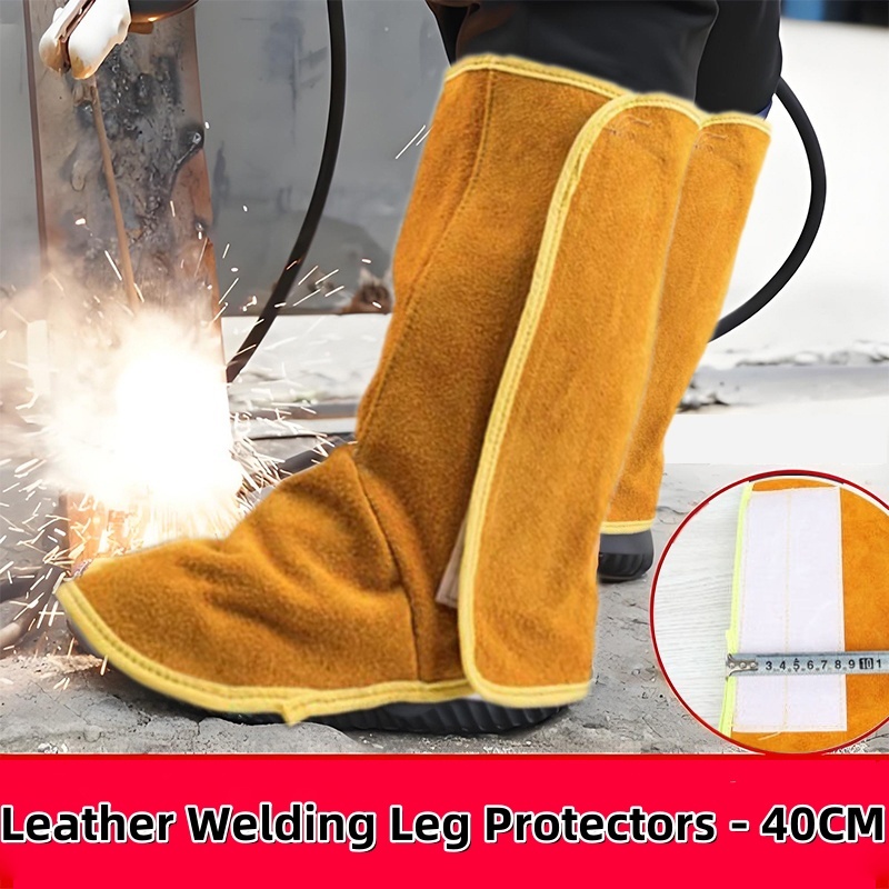40CM Yellow Cowhide Electric Welding Foot Protection Boots Welder Foot ...