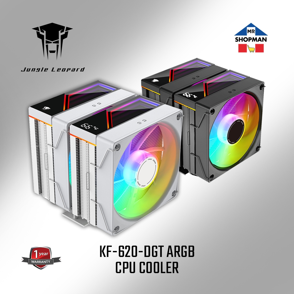Jungle Leopard KF620 DGT ARGB White | Black CPU Cooler | Shopee Philippines