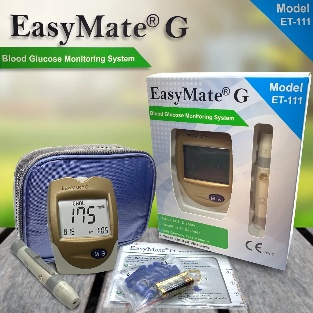 Easymate Glucometer - Glucose Monitoring System Complete Set - Original ...