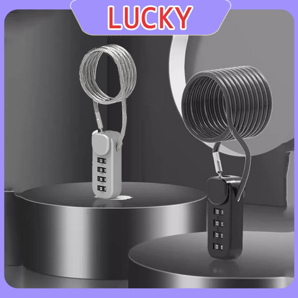 Waterproof Metal Padlock Set w/Flexible Steel Cable | Easy Reset 3 Dial ...