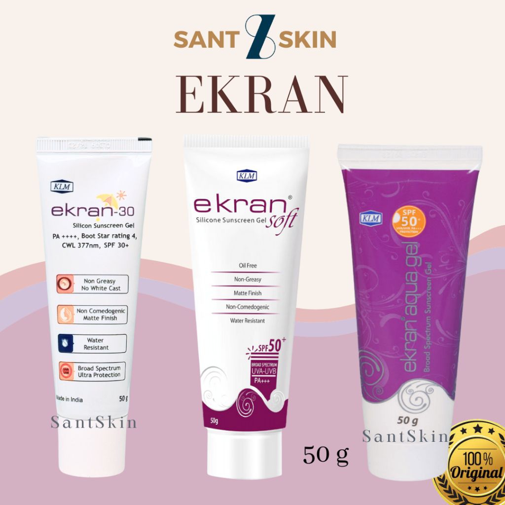 Ekran-30 SPF 30+ or Ekran Soft SPF 50+ or Ekran Aqua Gel Sunscreen ...