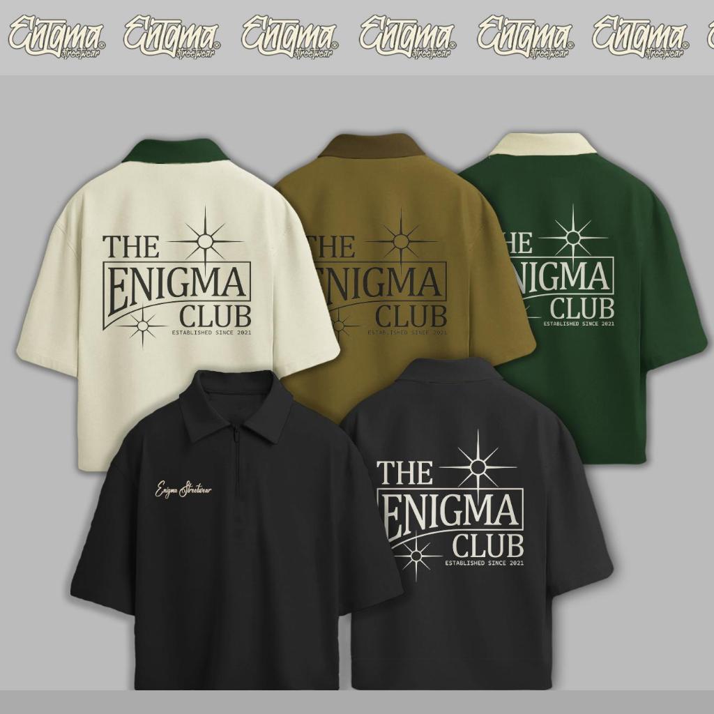 Enigma Streetwear two tone graphic zip up polo corduroy boxy | Shopee ...