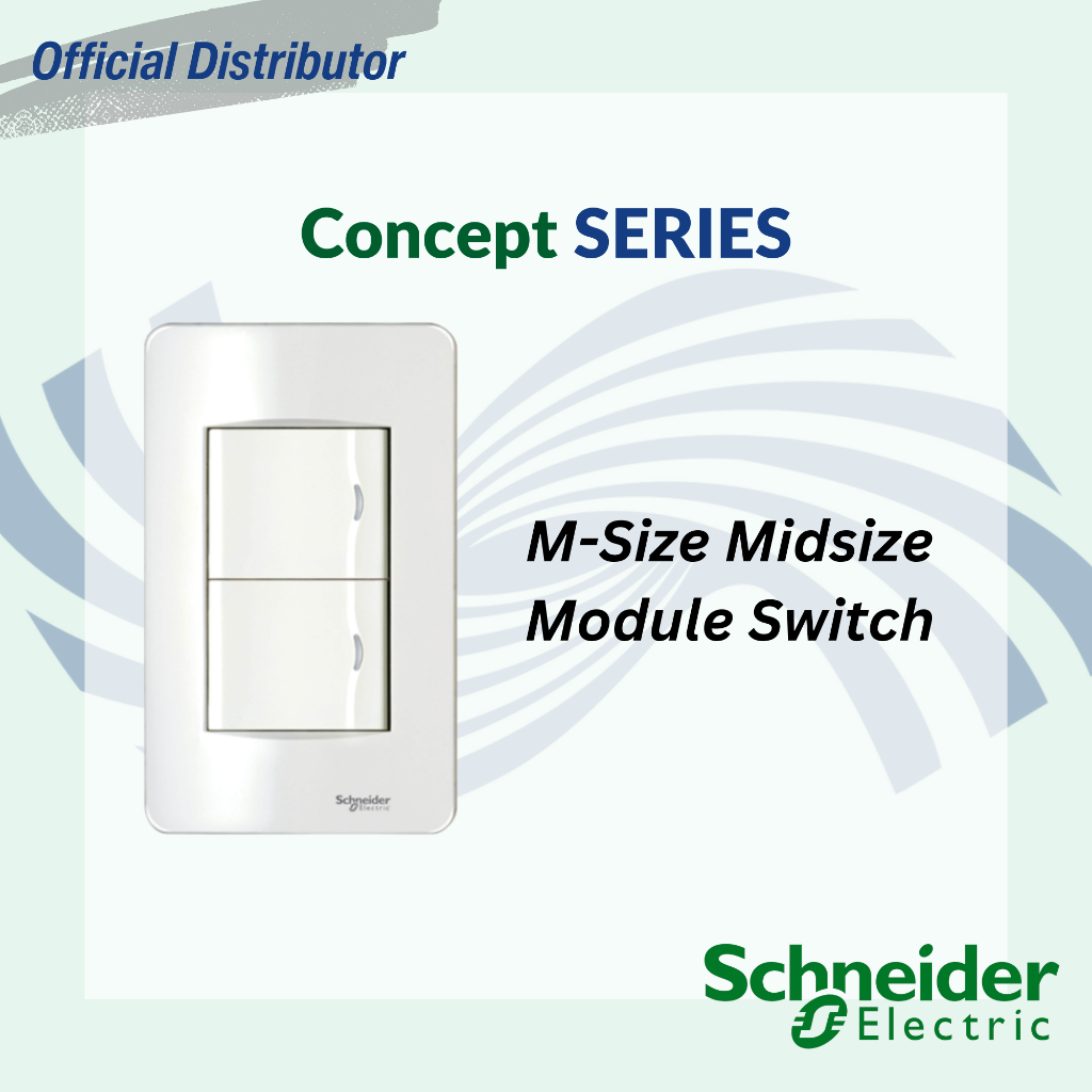 Schneider Concept 16A 250V 2 Gang Midsize Switch Module 1 or 2 Way ...