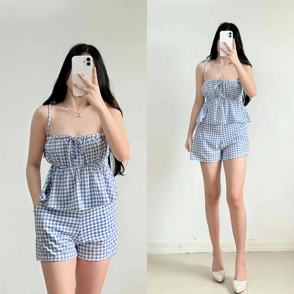 DBS LEAH Terno Coords Top with Shorts Crepe Fabric SMALL to LARGE ...