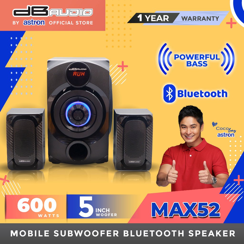 DB Audio by Astron MAX-52 2.1 Home Theater Subwoofer System - Bluetooth ...