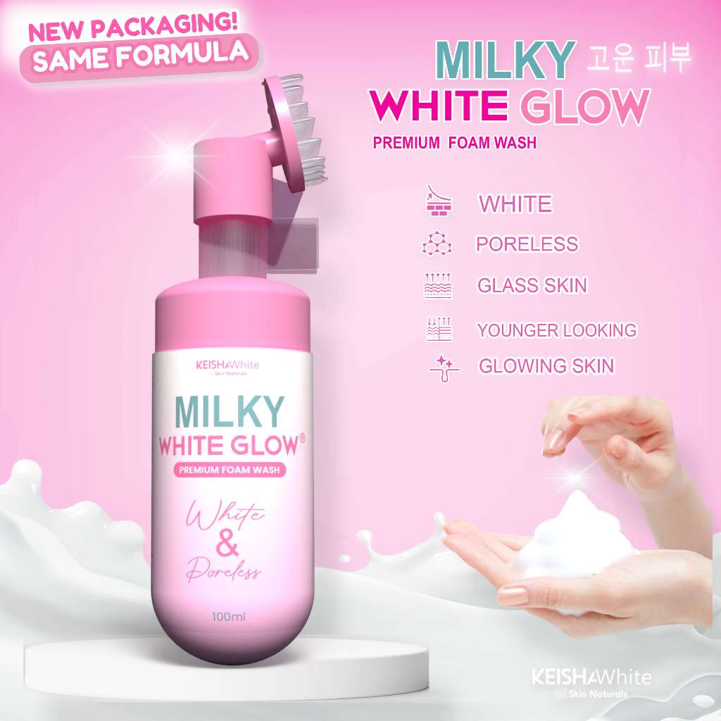 MILKY WHITE GLOW PREMIUM FOAM WASH x20 Whitening, Poreless Glass Skin ...