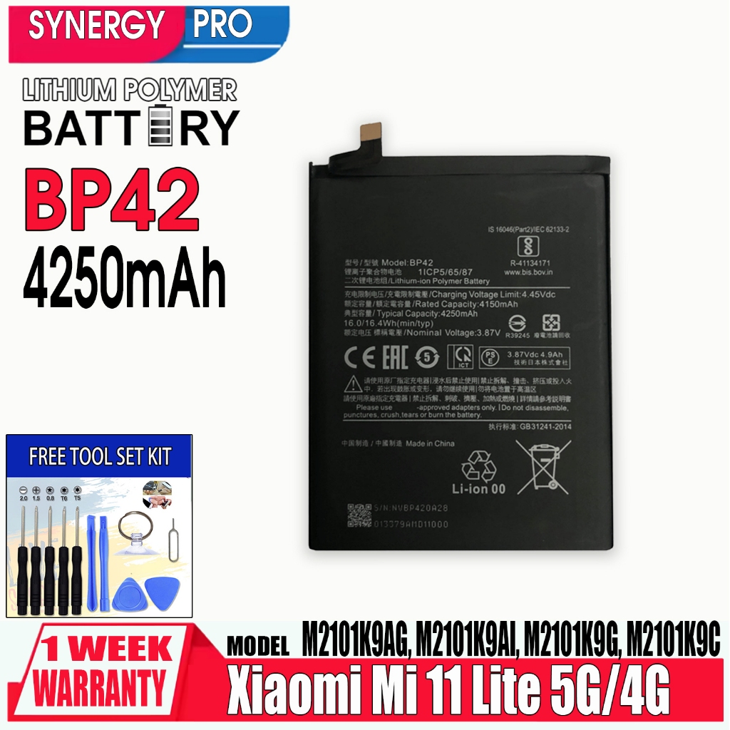 BP42 BATTERY FOR XIAOMI MI 11 LITE 5G/4G BATTERY MODEL BP42 4250MAH ...
