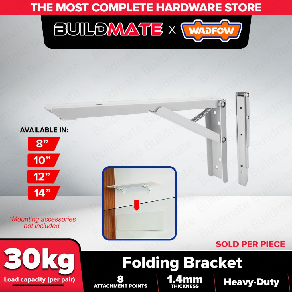 BUILDMATE WADFOW Folding Bracket 8" 10" 12" for Shelf Support, Wall ...