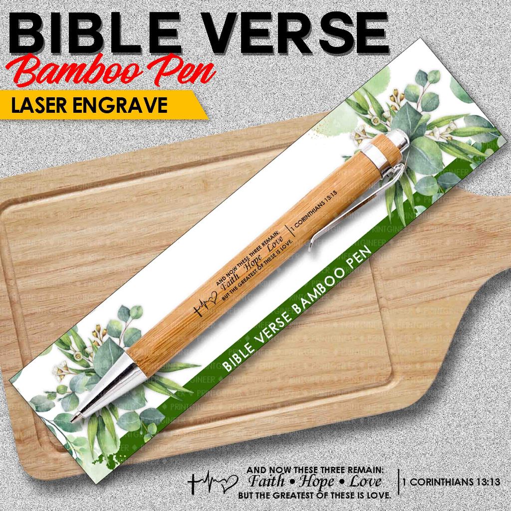 BIBLE VERSE Bamboo Pen | BIBLE VERSE Laser Engraved Pen | BAMBOO PEN ...
