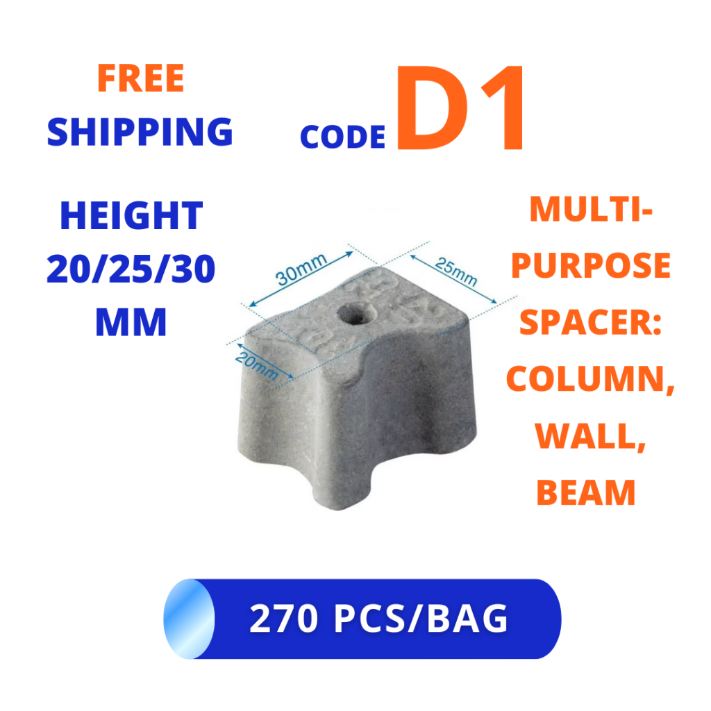 [Free Shipping] Concrete Spacer D1 Multi-Purpose (20–30mm) – 1 Bag (270 ...