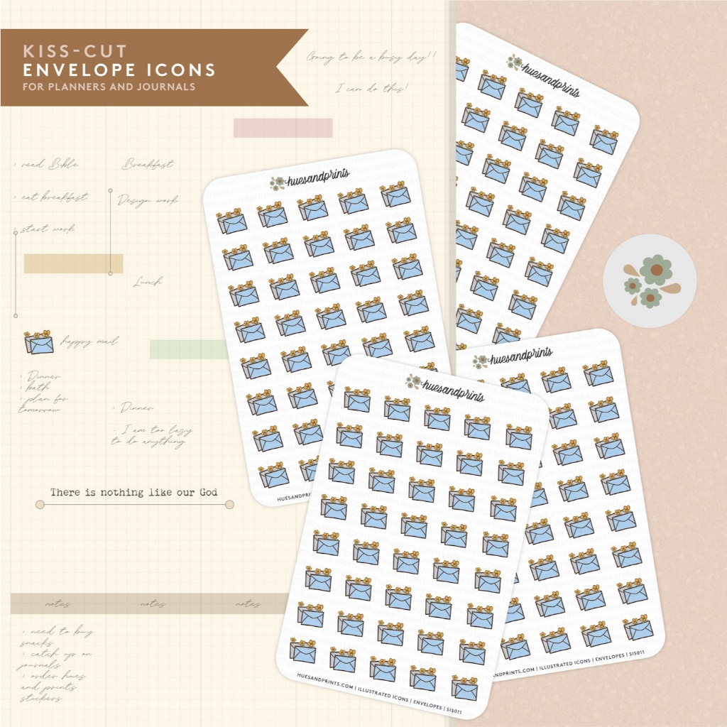 Mini Icons Sticker Sheet - Envelope | Functional icons for planners and ...