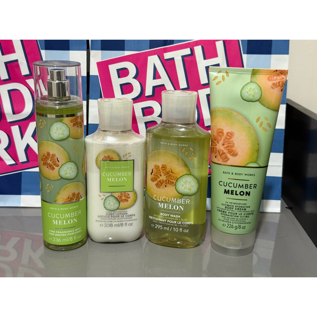 Bath & Body Works Cucumber Melon Fragrance Mist/Body lotion/Shower gel ...